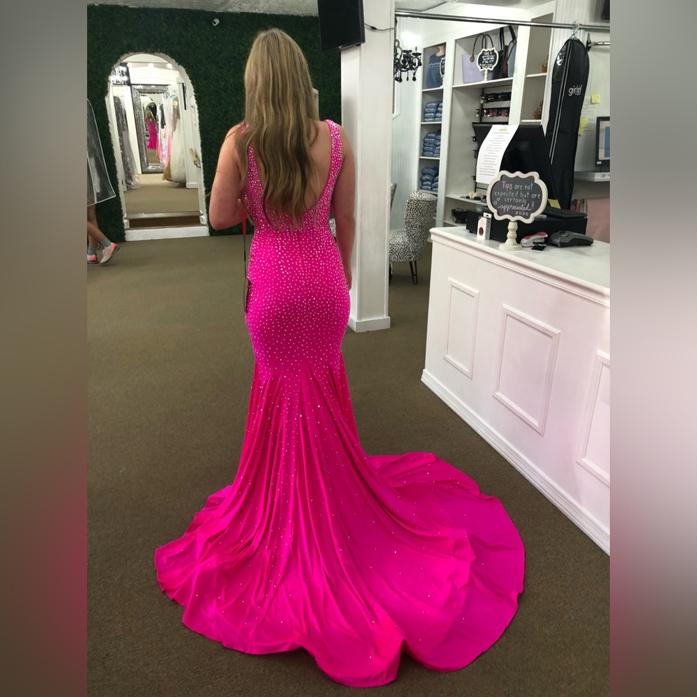 Johnathan Kayne Vibrant Pink Prom Dress Style 9213 - Gem